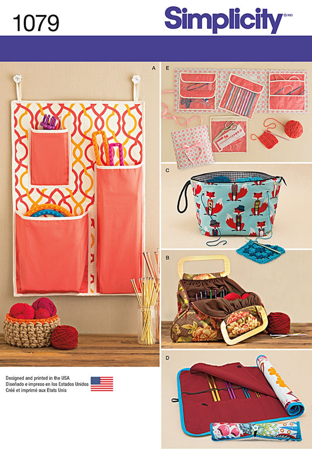 OUT of PRINT Simplicity Sewing Pattern 1079 Knit and Crochet Storage ...