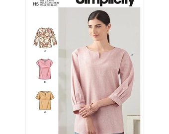 Simplicity Sewing Pattern 8845 From 1994. Misses Tops With Shaped ...