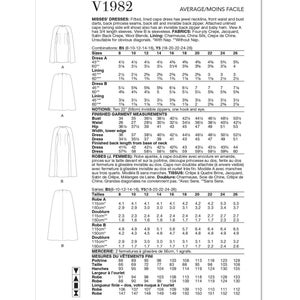 Vogue Sewing Pattern V1982 Misses' Dresses - Etsy