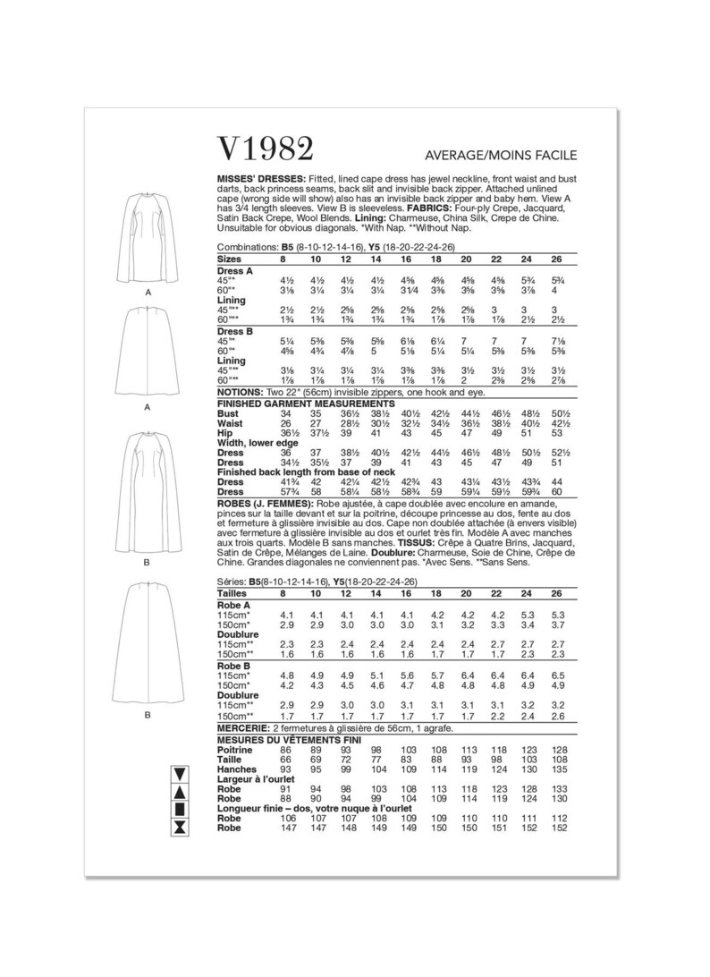 Vogue Sewing Pattern V1982 Misses' Dresses - Etsy