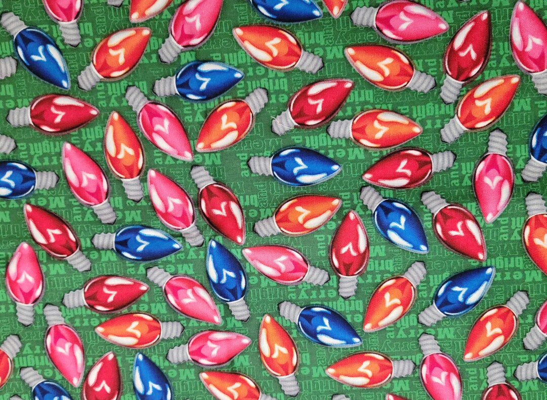 Christmas Light Bulbs Cotton Fabric (1.5 Yards) - Etsy