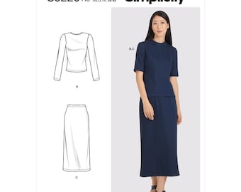 OUT of PRINT Simplicity Sewing Pattern 8383 Misses' Knit Trapeze Dress ...