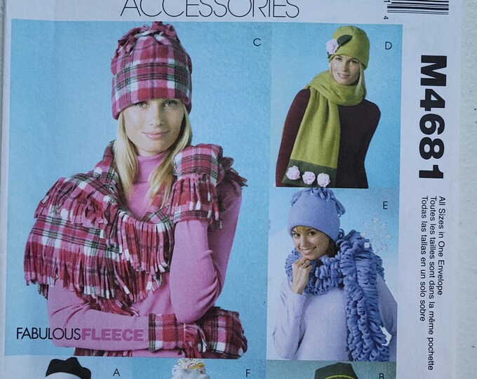 OUT of PRINT Mccall's Sewing Pattern M4681 Misses' Hats, Scarves and ...