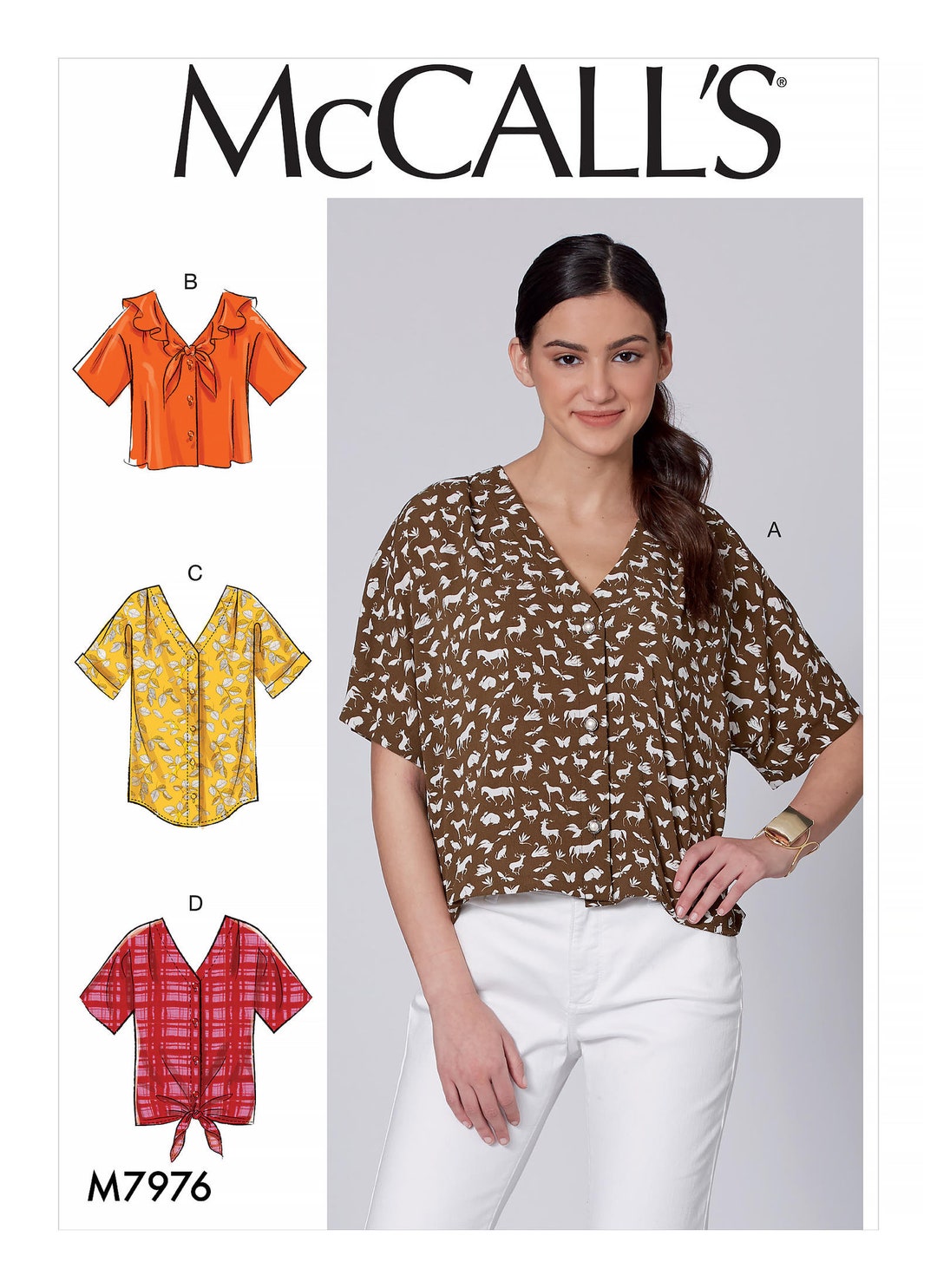 Mccall's Sewing Pattern M7976 Misses' Tops - Etsy