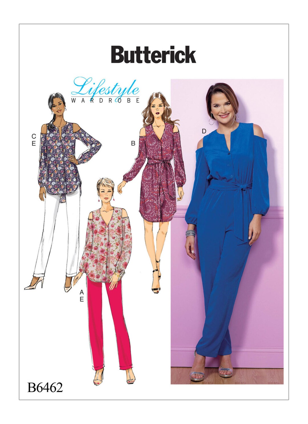 OUT of PRINT Butterick Sewing Pattern B6462 Misses' Cold-shoulder Top ...