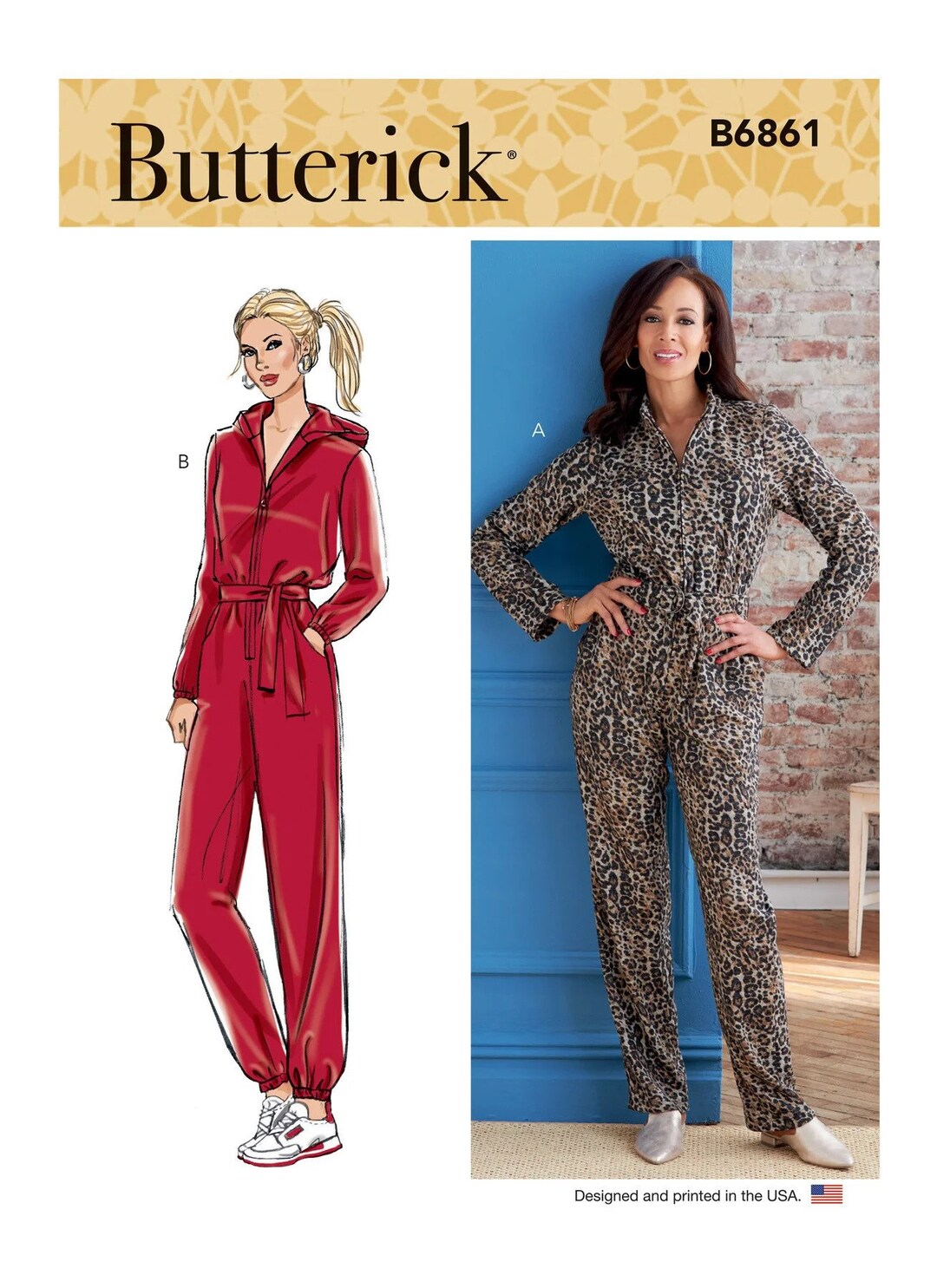 OUT of PRINT Butterick Sewing Pattern B6861 Misses' Jumpsuit, Sash and ...