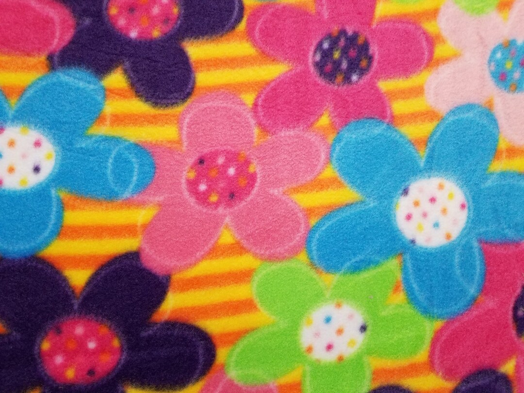 Multi Bright Dotty Floral Fleece Fabric Sold by the Yard - Etsy