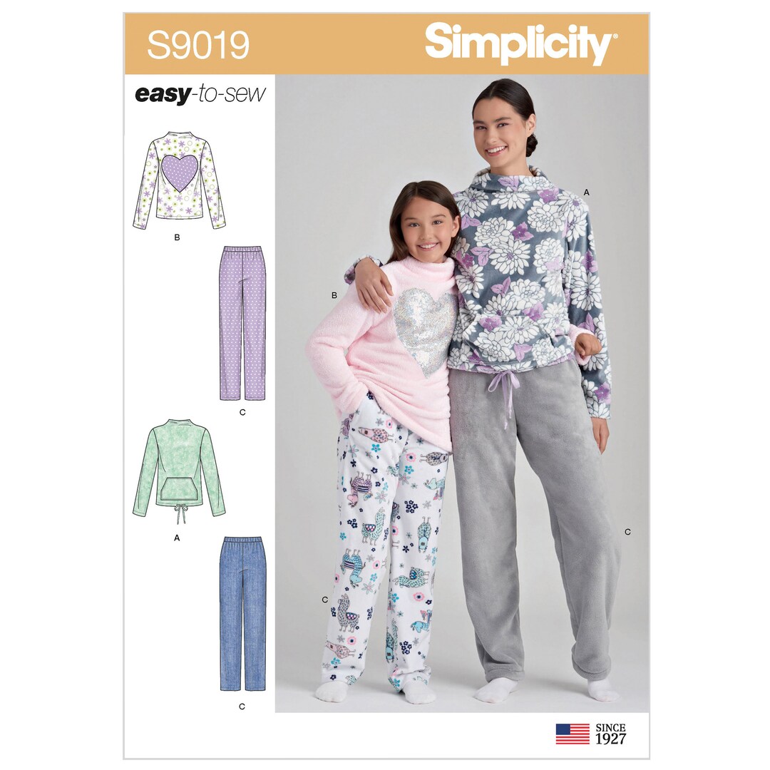Simplicity Sewing Pattern S9019 Girls' & Misses' Loungewear - Etsy