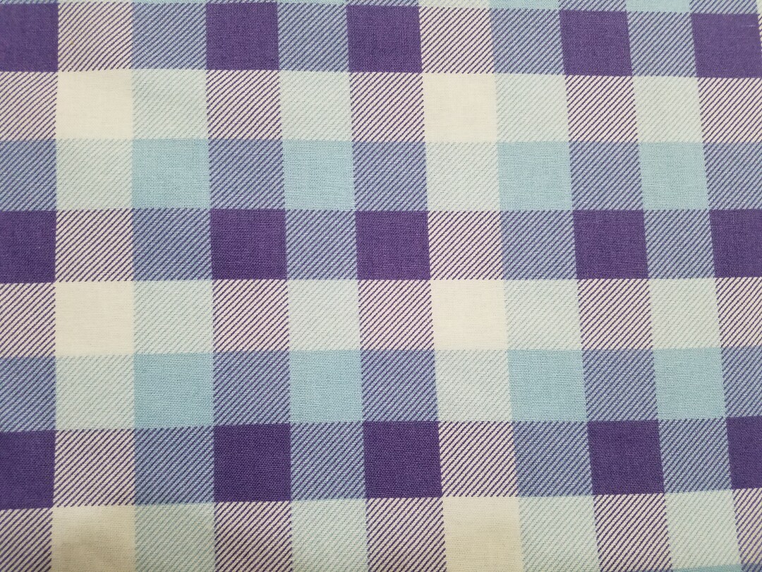 Purple/blue Large Check Fabric (1 Yard) - Etsy