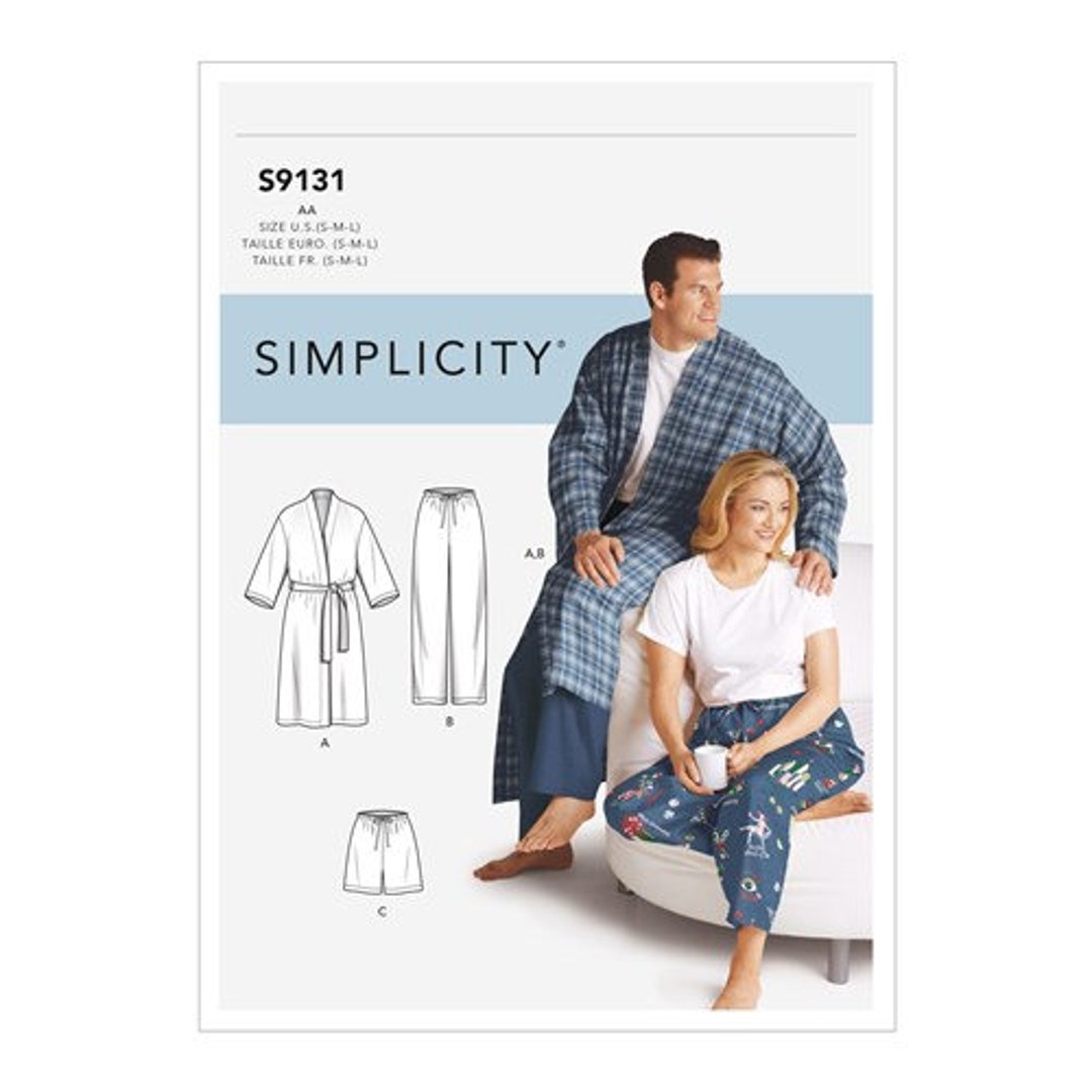 Simplicity Sewing Pattern S9131 Unisex Sleepwear - Etsy