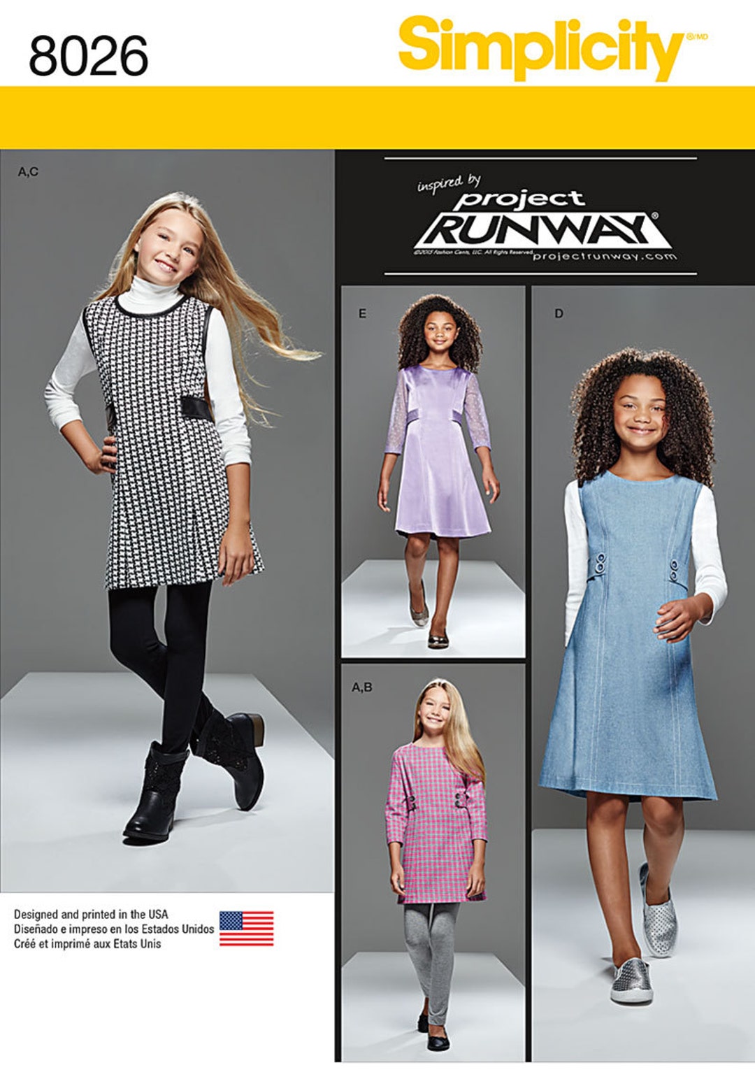 OUT of PRINT Simplicity Sewing Pattern 8026 Girls' / Girls' Plus Dress ...