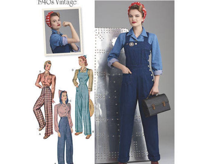 Simplicity Sewing Pattern 8447 Misses' Vintage Pants, Overalls and ...
