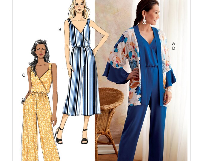 OUT of PRINT Butterick Sewing Pattern B6691 Misses' Jacket and Jumpsuit ...