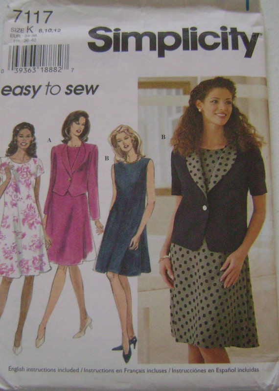 VINTAGE Simplicity Pattern 7117 Misses' Jacket and Dress | Etsy