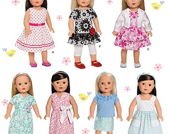 18 Doll Clothes Simplicity Sewing Pattern 1484 - Etsy