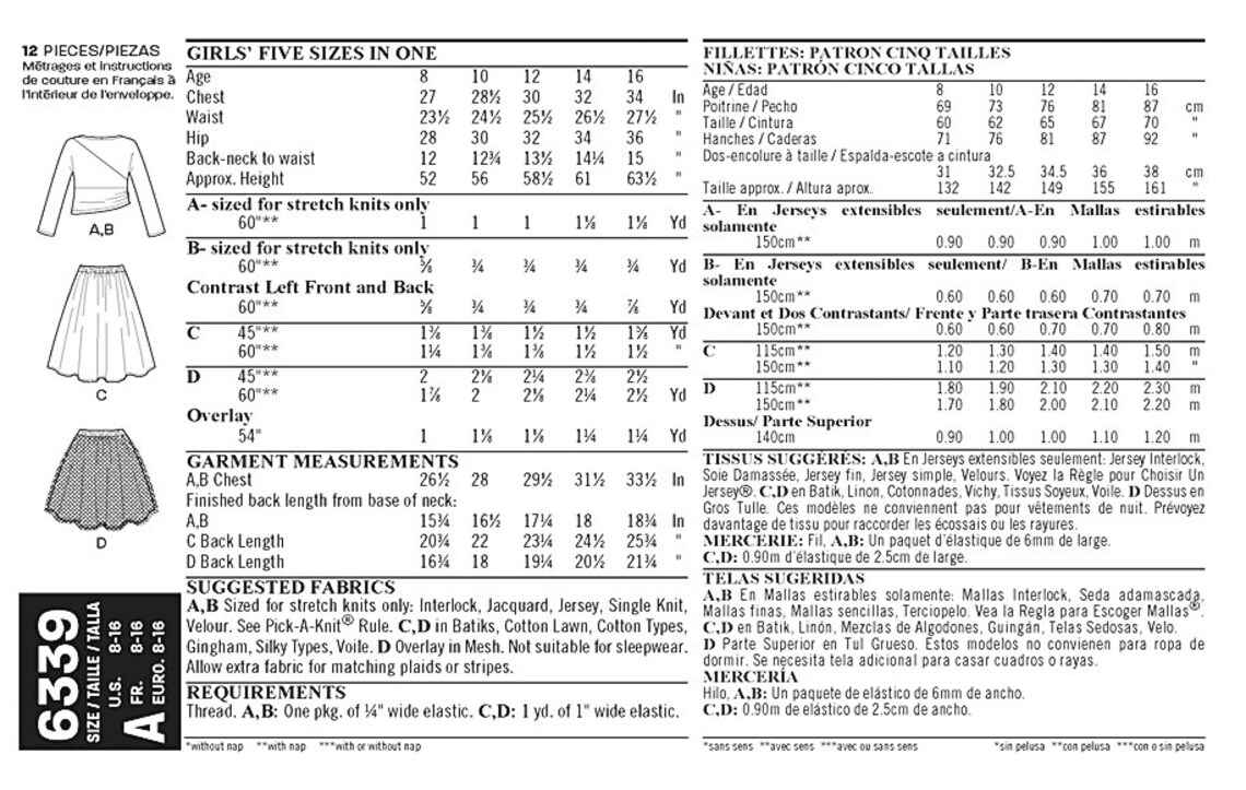 OUT of PRINT New Look Sewing Pattern 6339 Girl's Skirts - Etsy