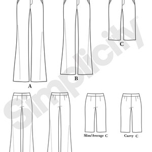 Simplicity Sewing Pattern 8056 Misses' / Women's Flared Pants or Shorts ...