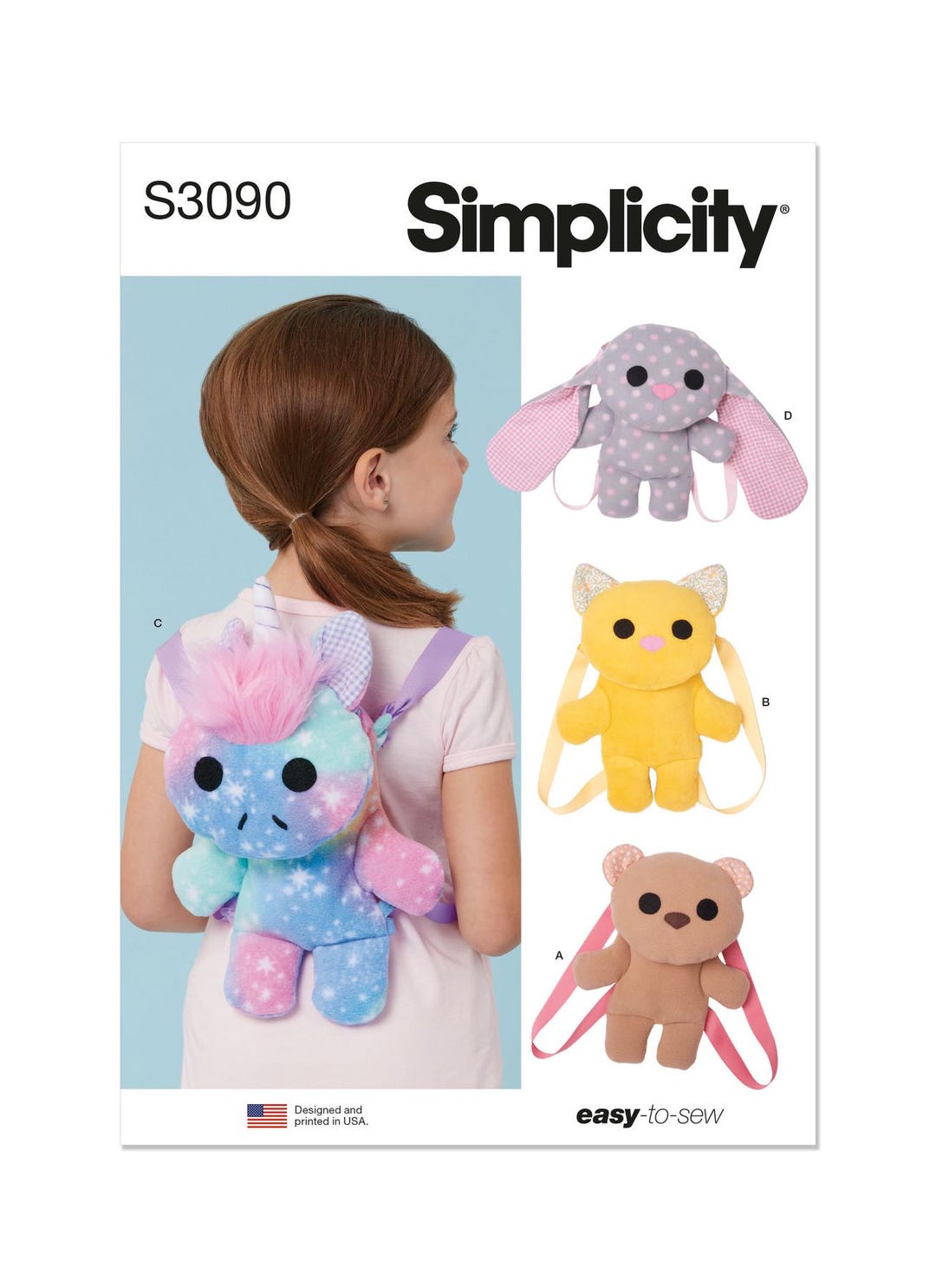 Simplicity Sewing Pattern S3090 Animal Mini Backpacks - Etsy