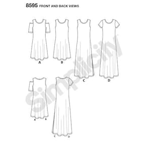 Simplicity Sewing Pattern 8595 Misses' Knit Dresses - Etsy