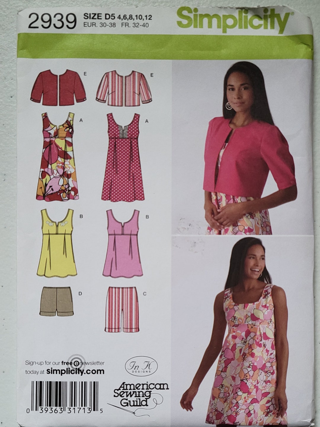 OUT of PRINT Simplicity Sewing Pattern 2939 Misses' / Miss Petite Mini ...