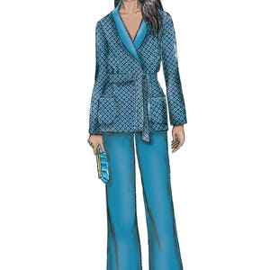 OUT of PRINT Butterick Sewing Pattern B6523 Misses' Jacket, Sash and ...
