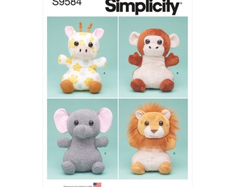 Simplicity Sewing Pattern S9583 Poseable Plush Animals by Elaine Heigl ...