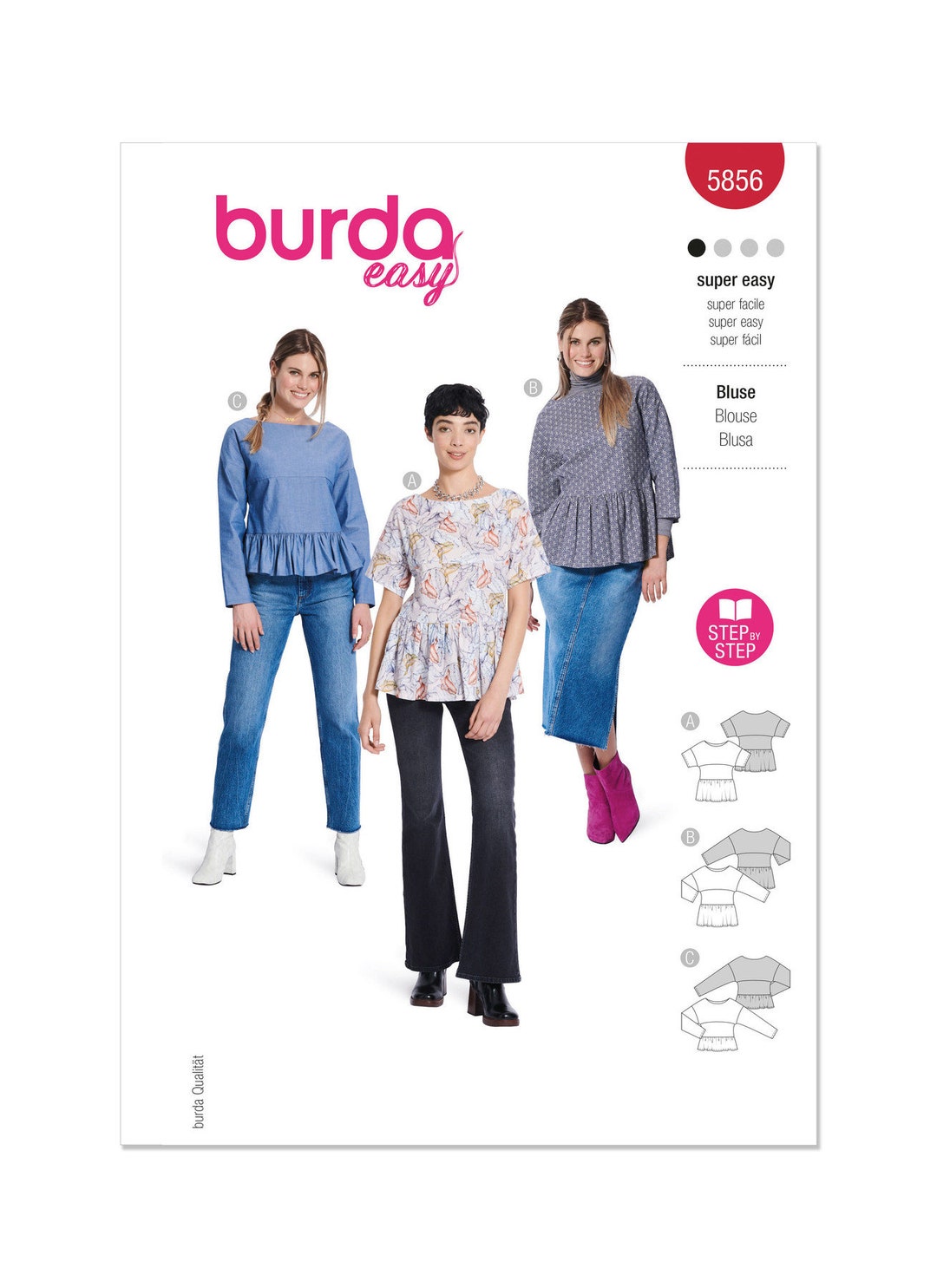 Burda Style Sewing Pattern 5856 Misses' Blouse - Etsy