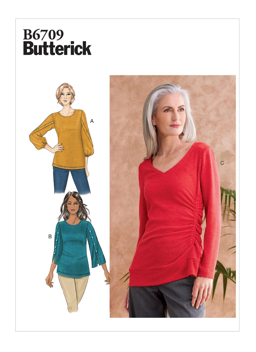 OUT of PRINT Butterick Sewing Pattern B6709 Misses' Top - Etsy