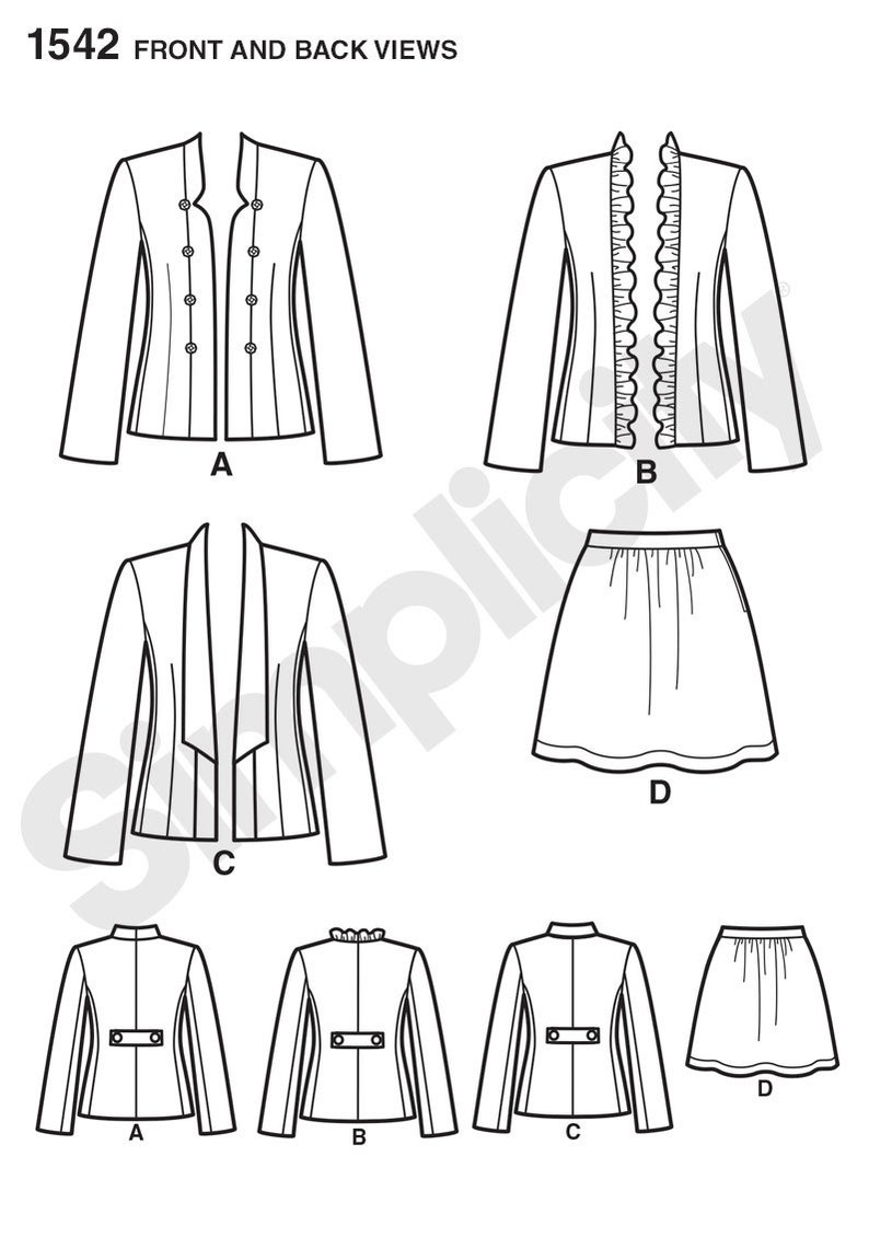 OUT of PRINT Simplicity Sewing Pattern 1542 Misses' Jacket - Etsy