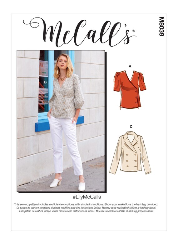 OUT of PRINT Mccall's Sewing Pattern M8039 lilymccalls - Etsy