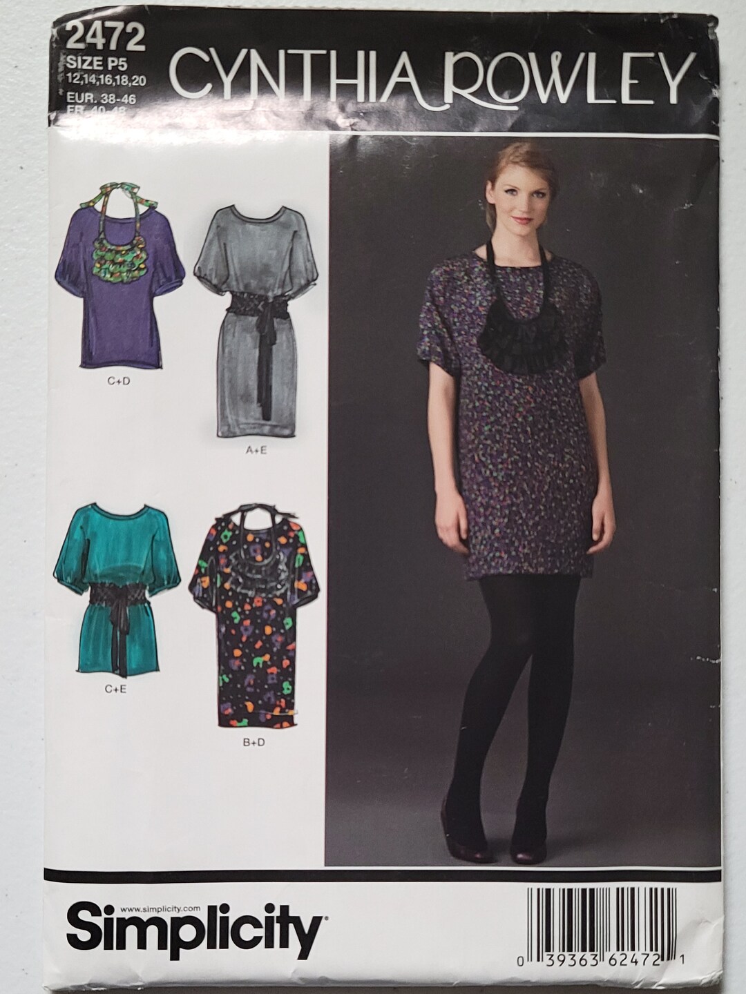 OUT of PRINT Simplicity Sewing Pattern 2472 Misses' Dress in Two ...