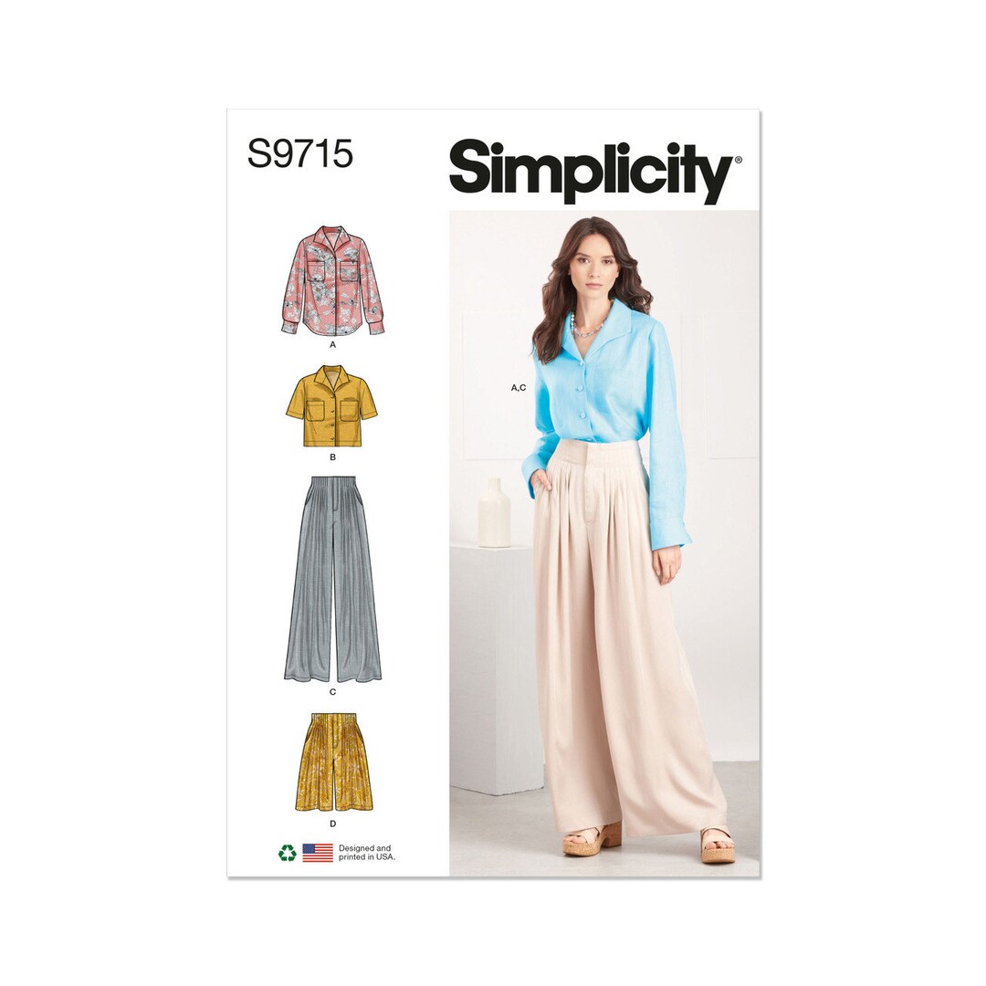 Simplicity Sewing Pattern S9715 Misses' Shirt, Pants and Shorts - Etsy