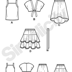 OUT of PRINT Simplicity Pattern 1675 Child's Top and Jacket, and Skirts ...