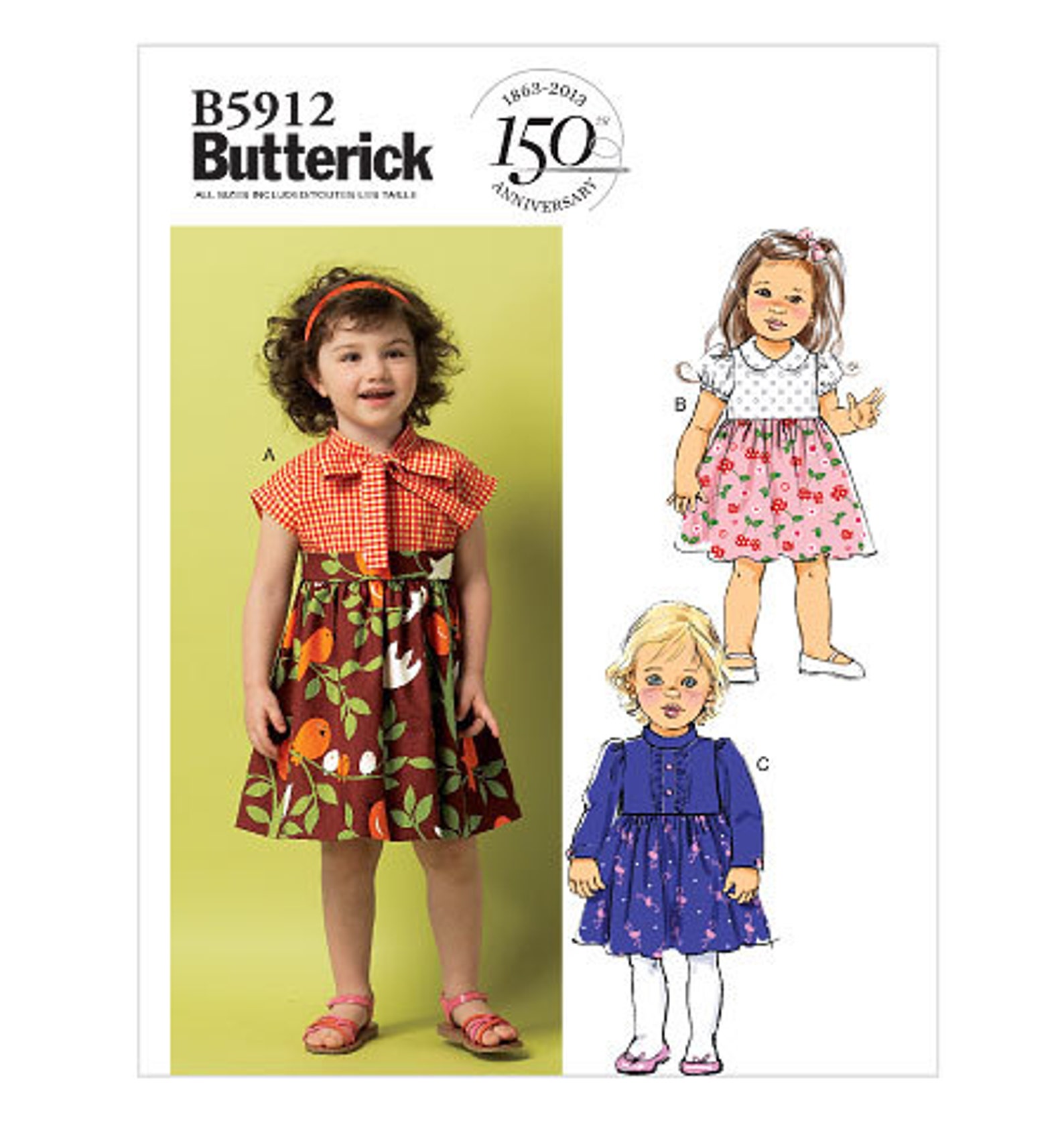 OUT OF PRINT Butterick Sewing Pattern B5912 Toddlers' - Etsy