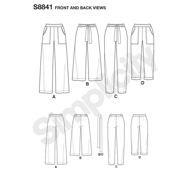 Simplicity Sewing Pattern S8841 Misses' Wide or Slim-leg | Etsy