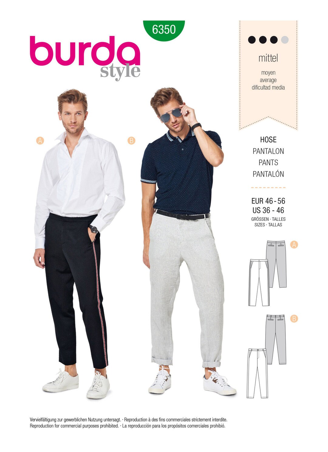 Burda Style Sewing Pattern 6350 Men's Pants - Etsy