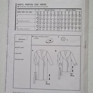 OUT of PRINT Burda Style Sewing Pattern 6394 Womens Coat - Etsy