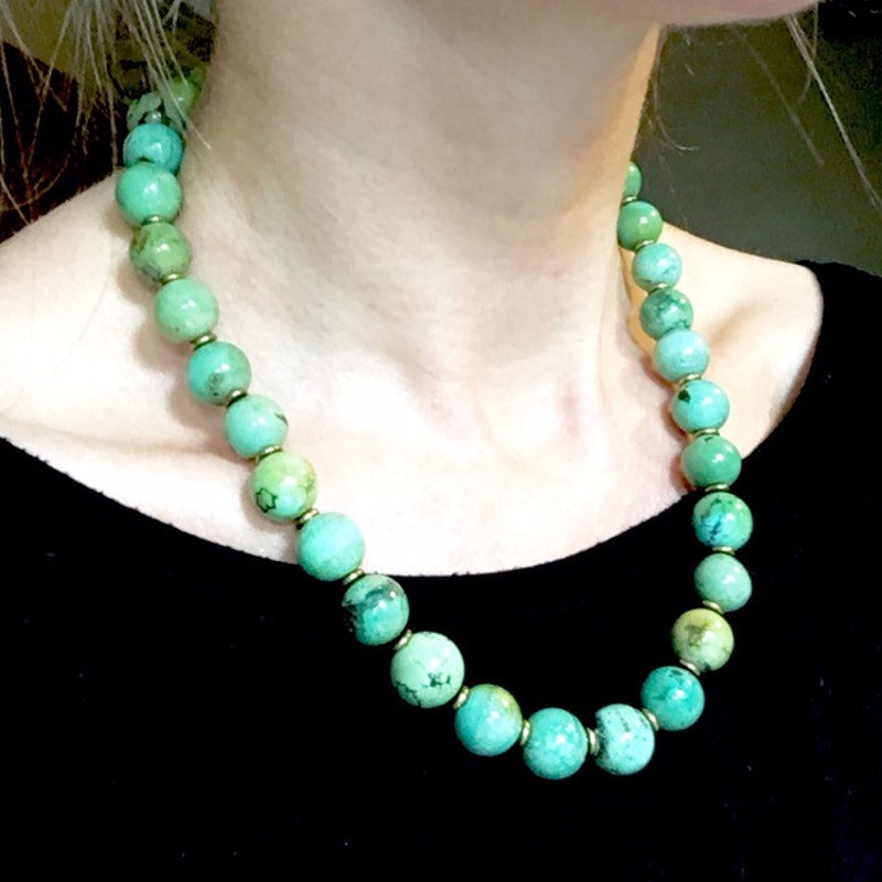 Green Turquoise Necklace - Etsy