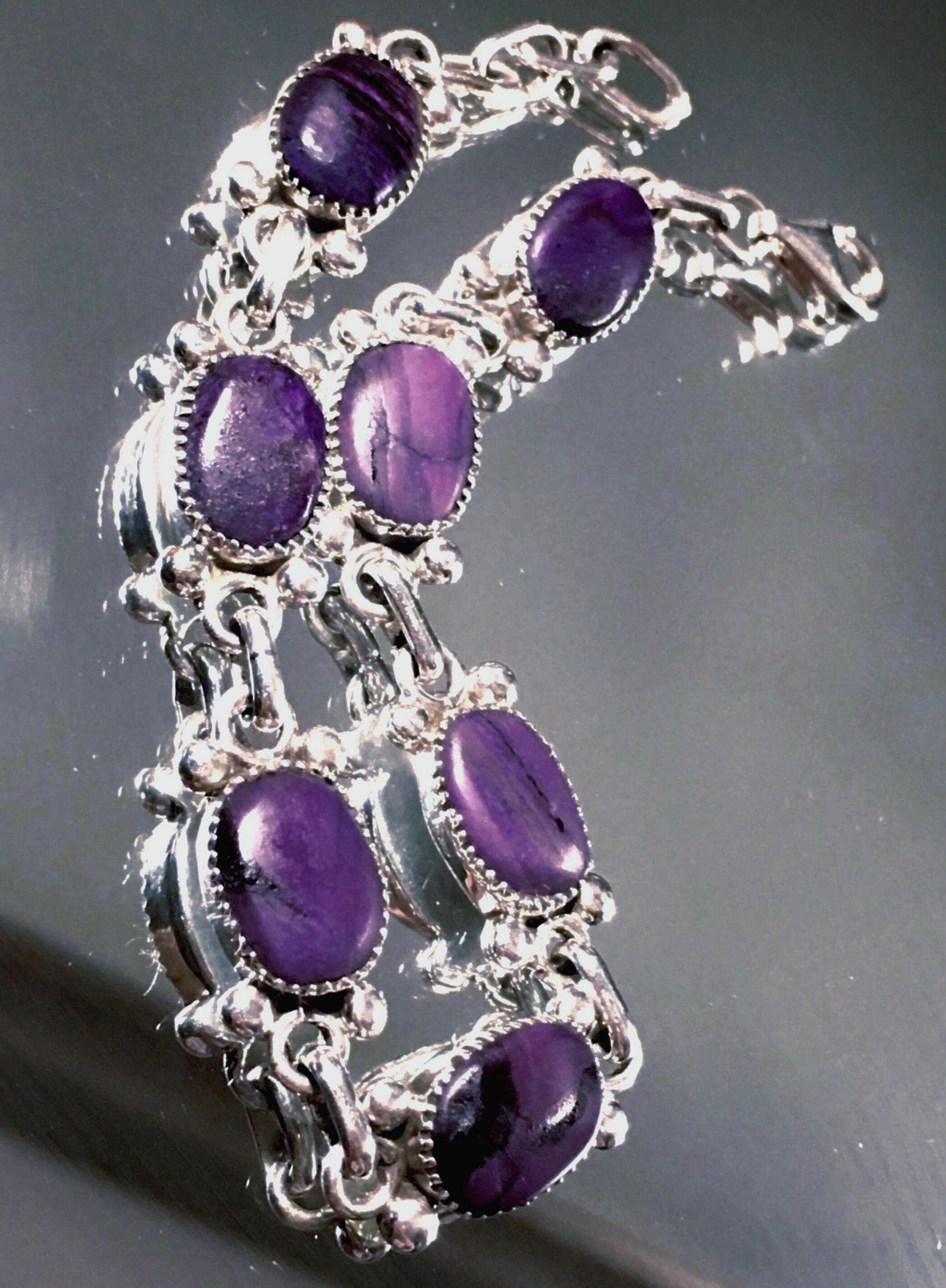 Native American Sugilite Sterling Silver Bracelet: Zuni Jewelry - Etsy