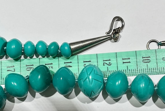Large RARE Native American Navajo turquoise bead neck… - Gem