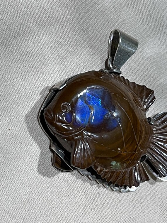Huge 130+Ct Boulder opal carving pendant Native Amer… - Gem