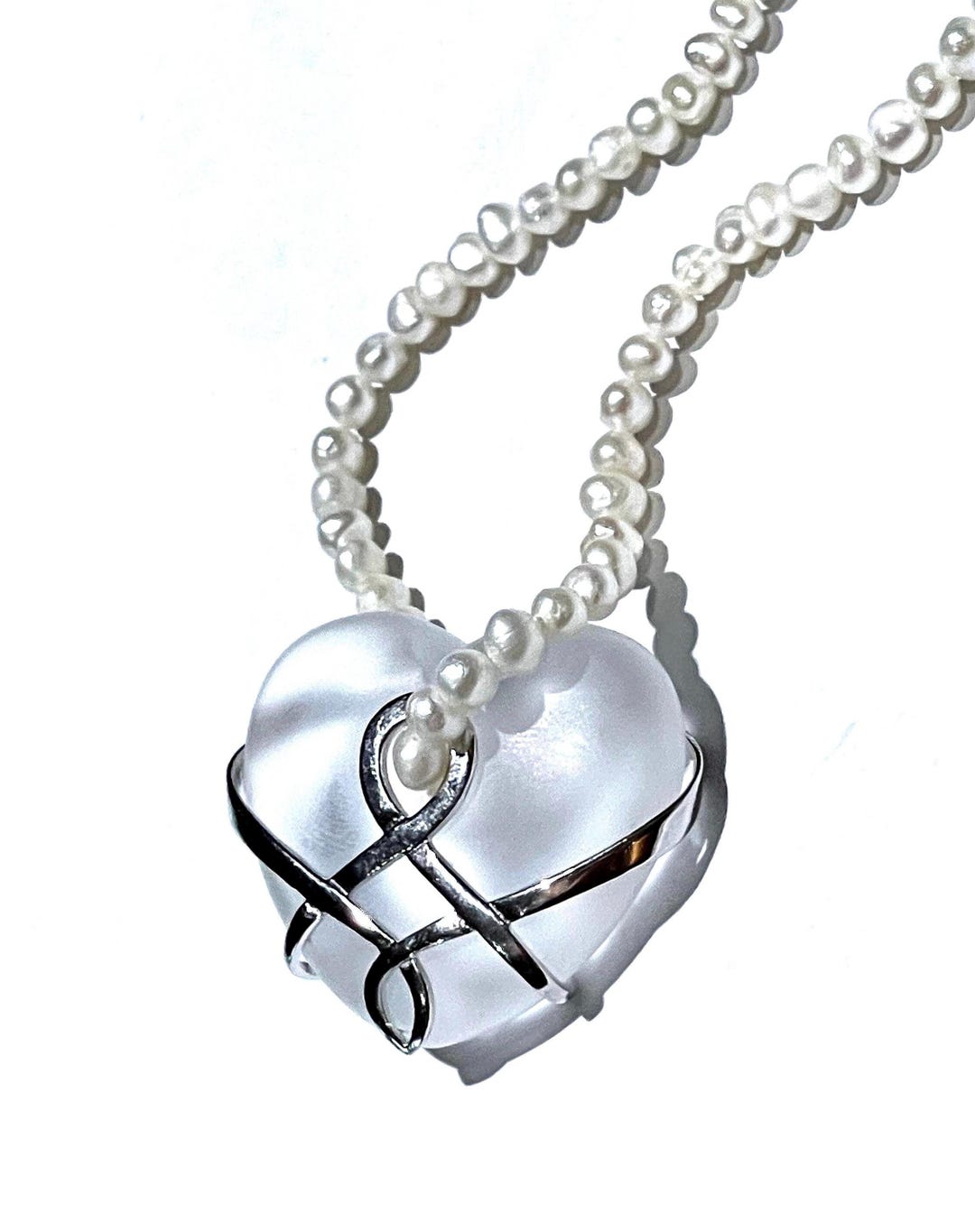 18k French BIG Heart Infinite Love Knot Pendant Eagle Hallmark French ...