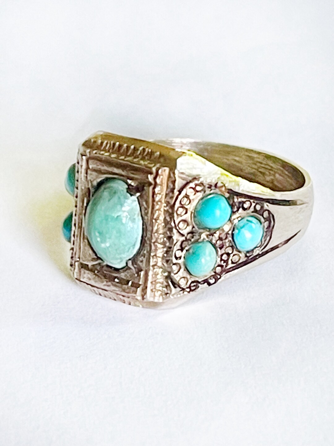 Early Turquoise Ring Georgian Victorian Men's Unisex Turquoise Ring ...