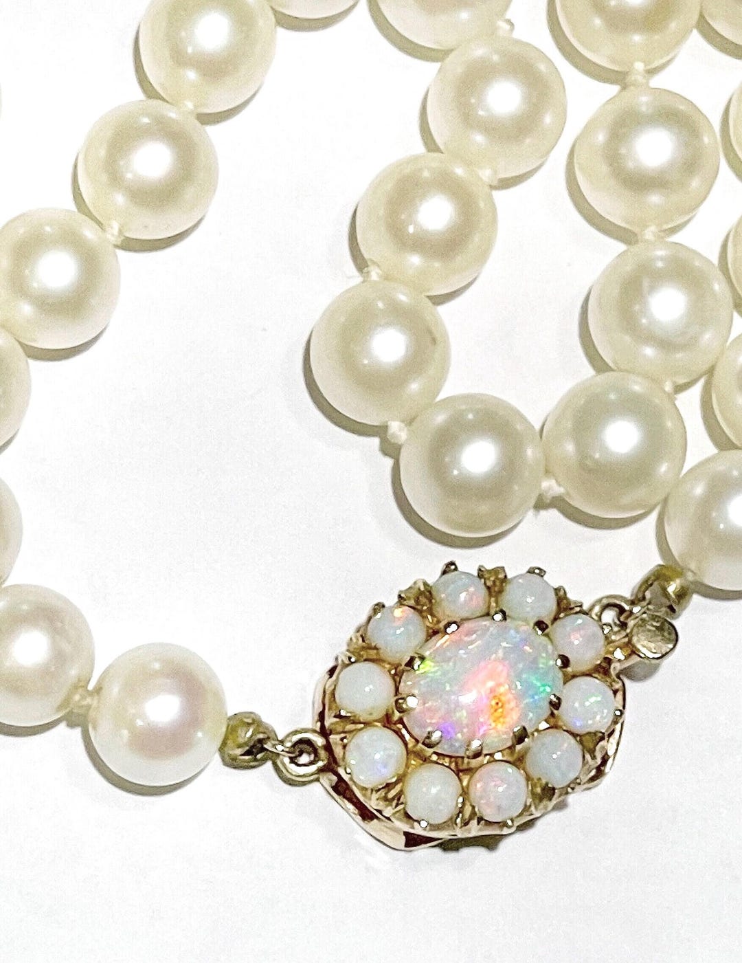 14k Akoya Pearl Necklace With Australian Solid High Brightness ...