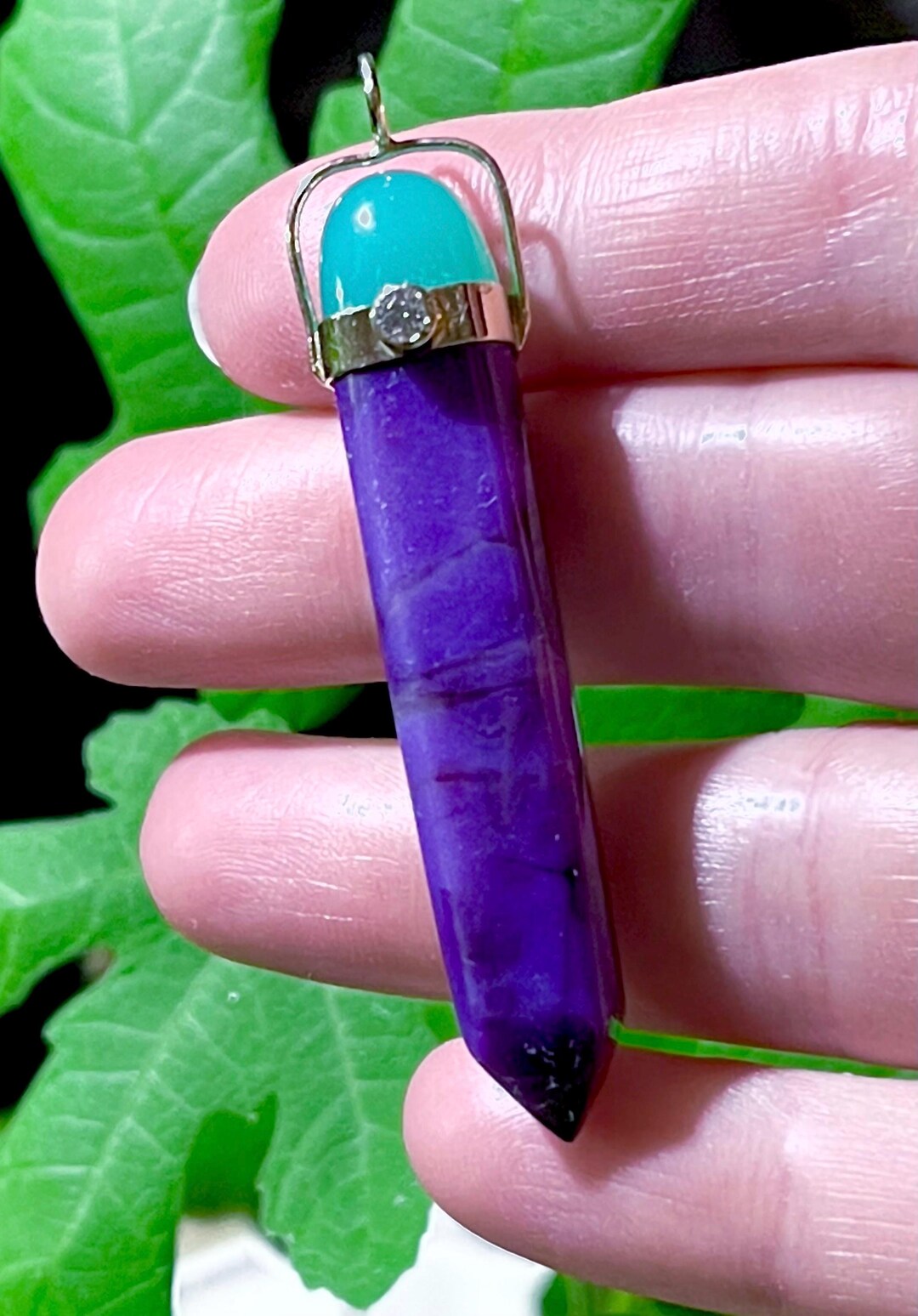 BIG 14k Sugilite Pendant With Chrysoprase and Quartz Spiritual Healing ...