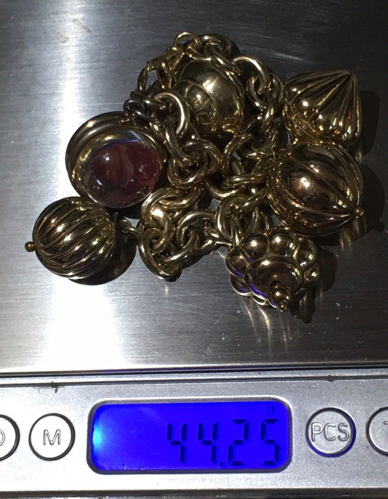 Large Bracelet Sterling Gold Wash Pools of Light Victorian Antique ...