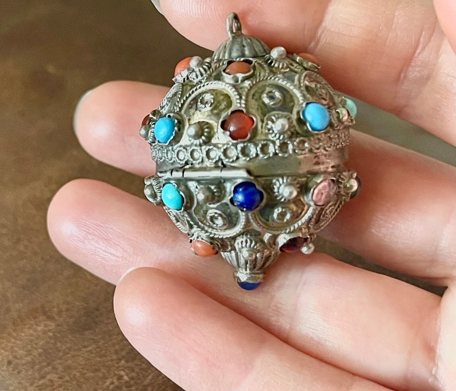 HUGE Pools of Light Sterling Silver Glass Orb Ball Crystal Locket ...
