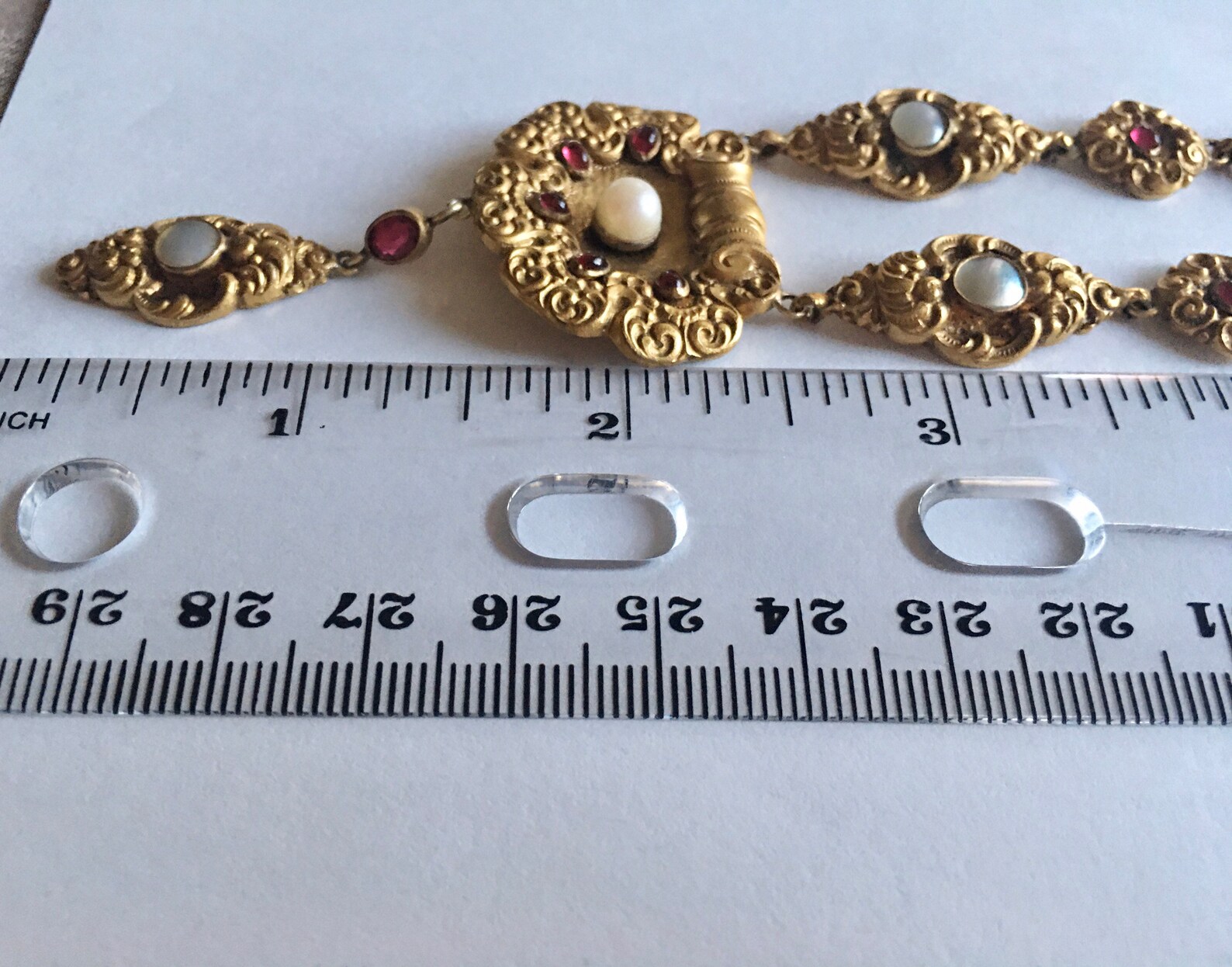 Victorian Pearls Rubies Necklace Riviere Rivière - Etsy