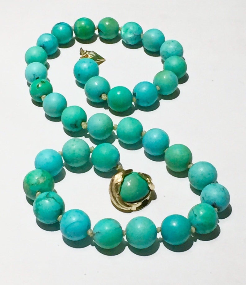 Untreated Solid Robin Egg Turquoise Necklace Gia Gemologist Tested