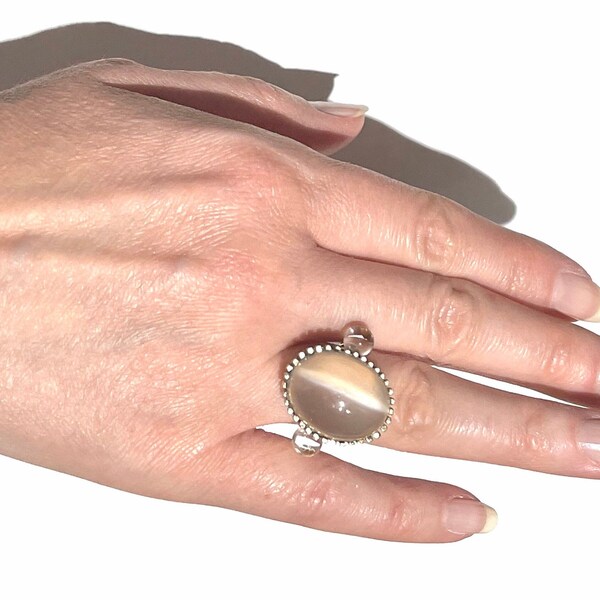 Large Moonstone Ring - Etsy